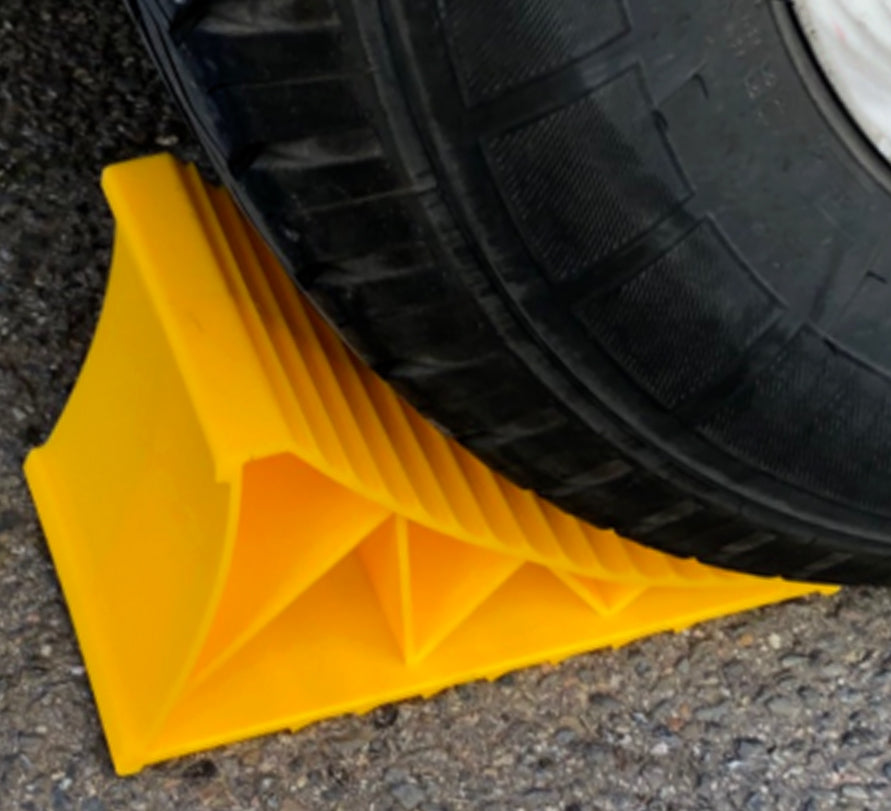 Premium Heavy Duty Wheel Chock Yellow Large Wheel Chock